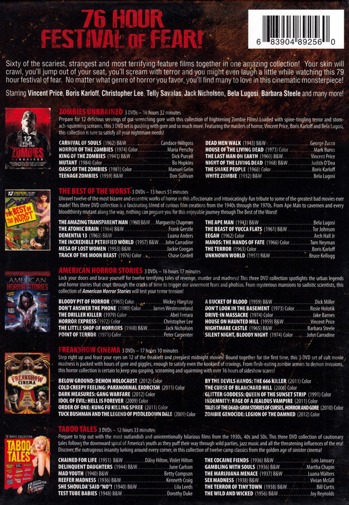 Terror Theater - Horror Freak Fest (60 Fright Filled Films) (Boxset) on ...