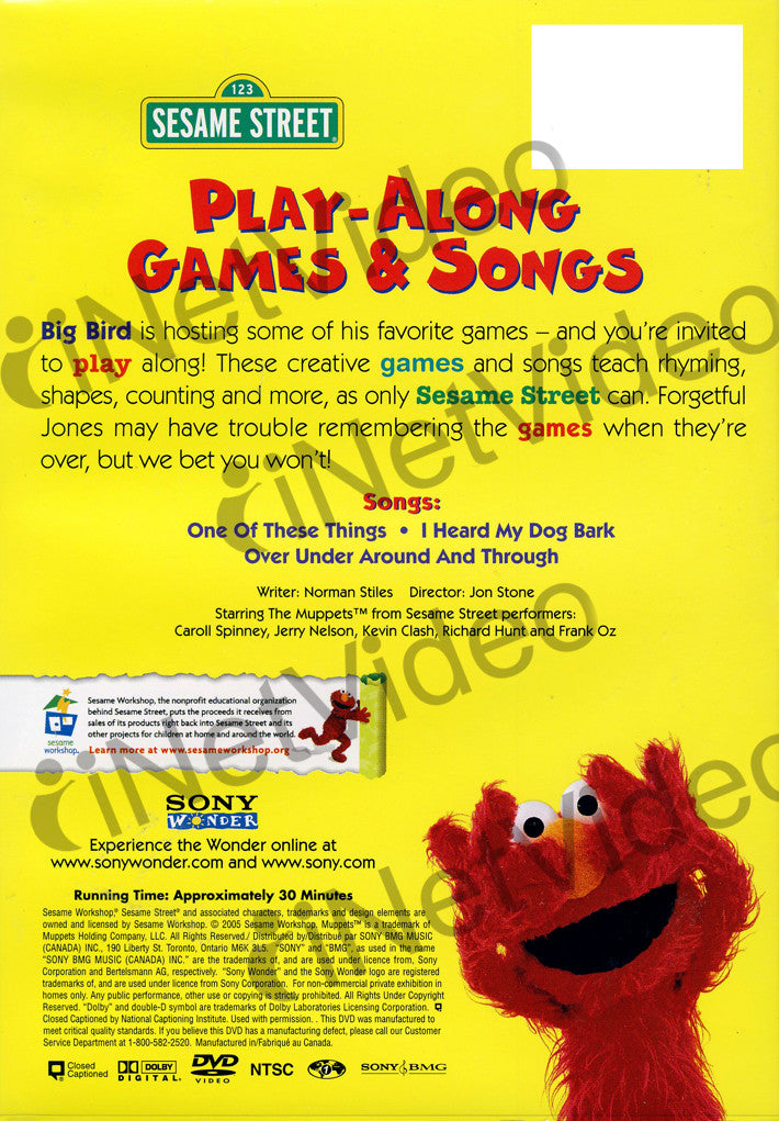 Sesame Street Play Along Games And Songs Dvd