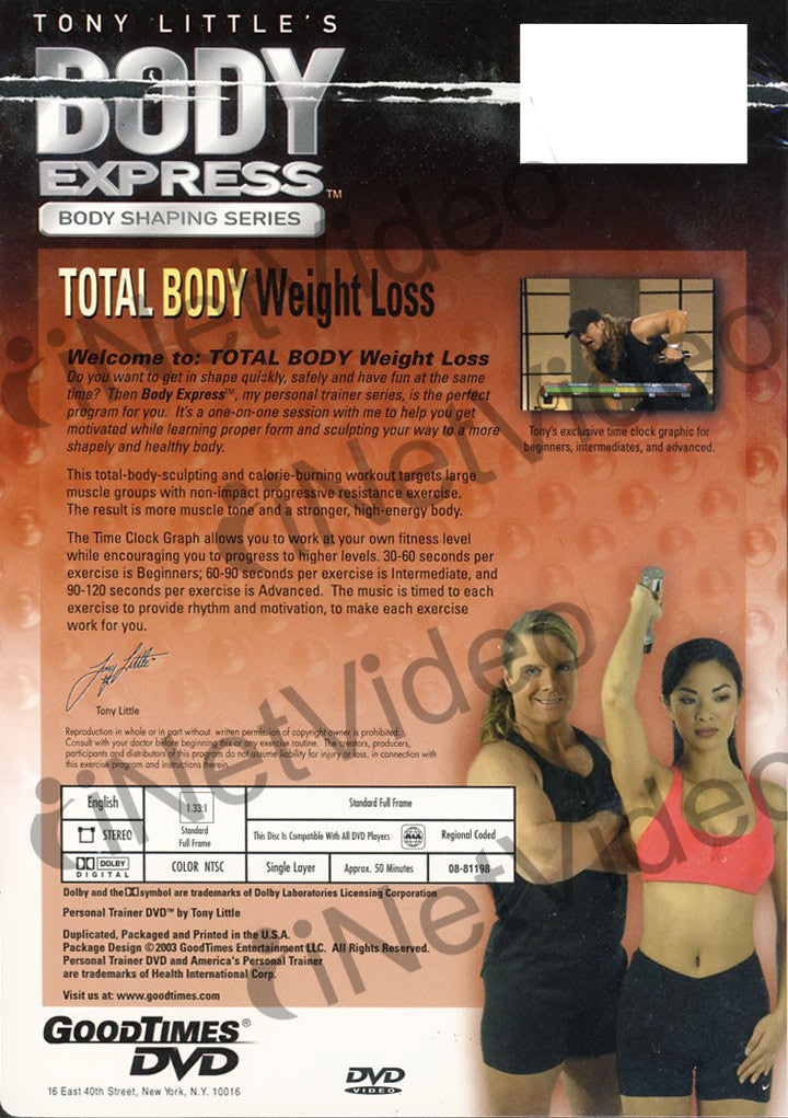 Tony Little's - Body Express Body Shaping Series - Total Body Weight ...