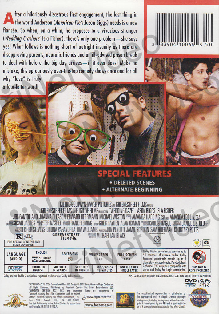 Wedding Daze (Jason Biggs) on DVD Movie