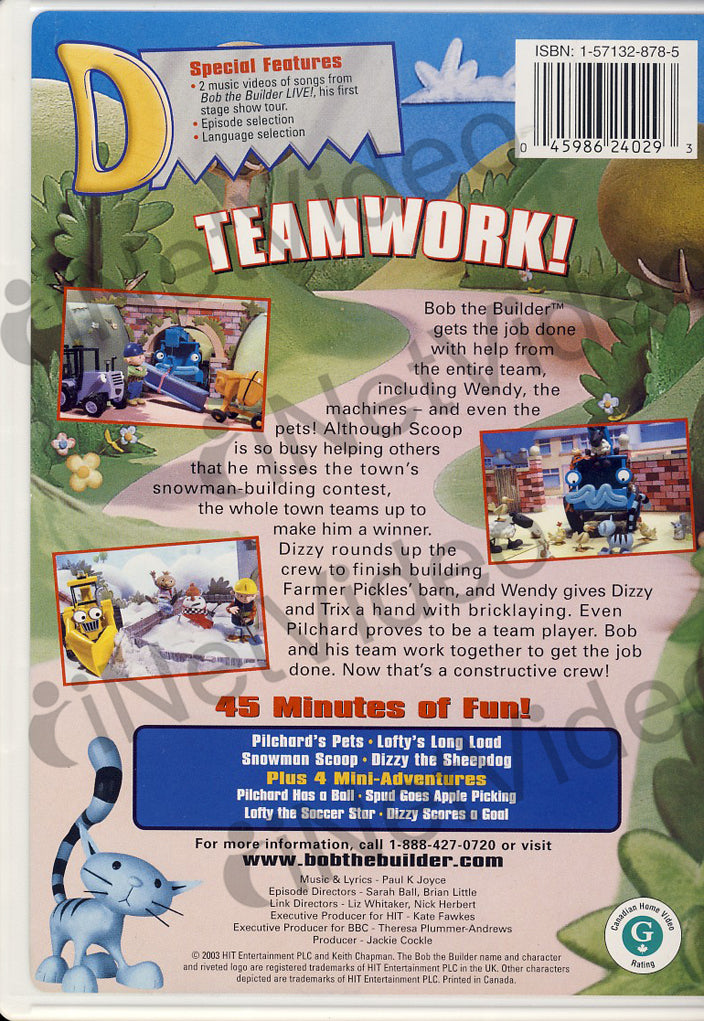 Bob The Builder Teamwork Dvd