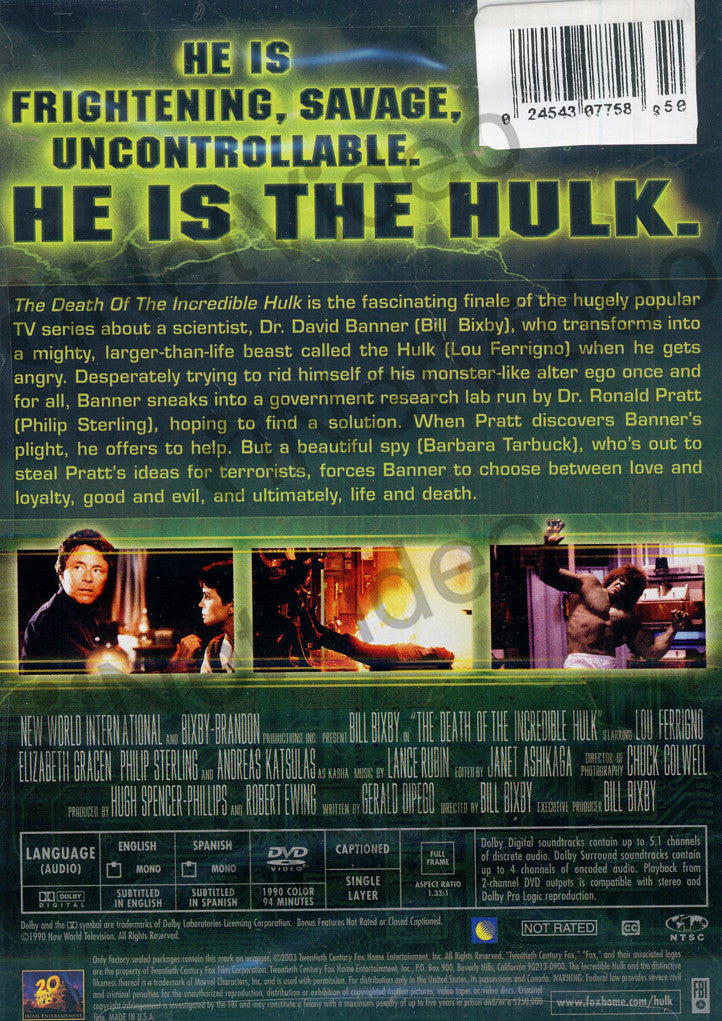 The Incredible Hulk Dvd Menu