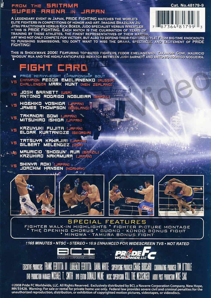 Pride FC - Shockwave 2006 on DVD Movie