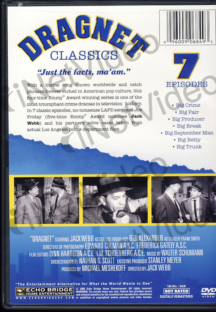 Dragnet - Los Angeles Police TV Classics - 7 Episodes on DVD Movie