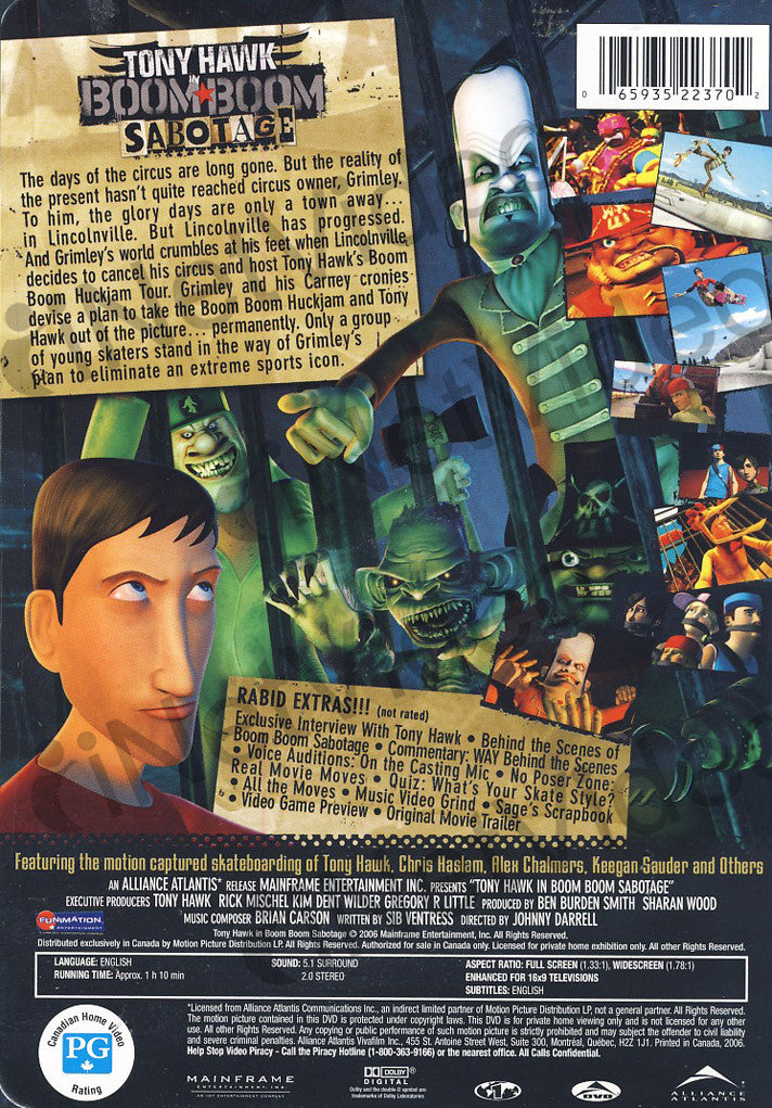 Tony Hawk in Boom Boom Sabotage (Fullscreen) (WideScreen) on DVD Movie