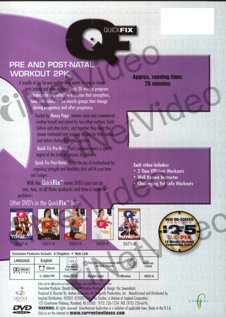 Quick Fix - Pre and Post Natal Workouts on DVD Movie