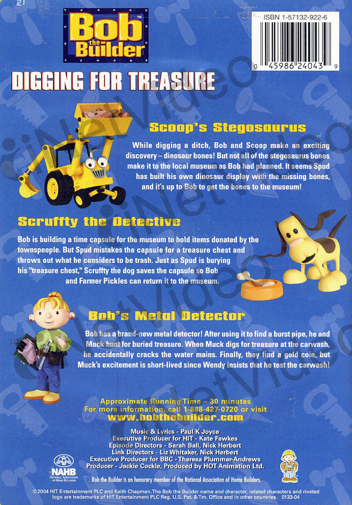 Bob The Builder - Digging For Treasure on DVD Movie