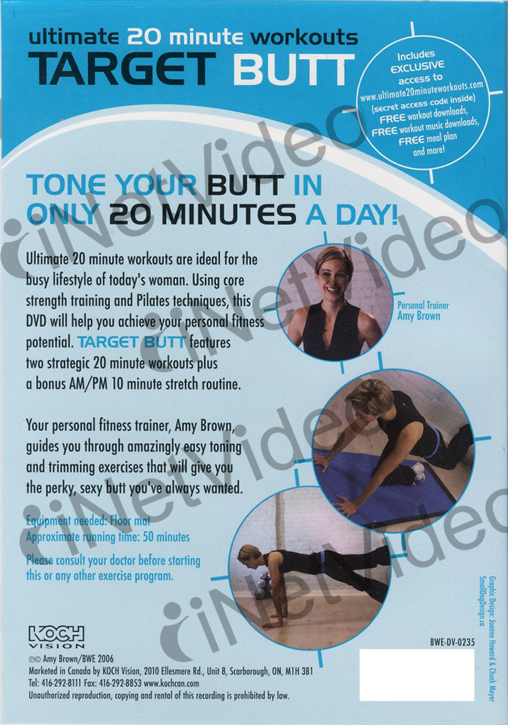 Ultimate 20 Minute Workouts Target Butt on DVD Movie