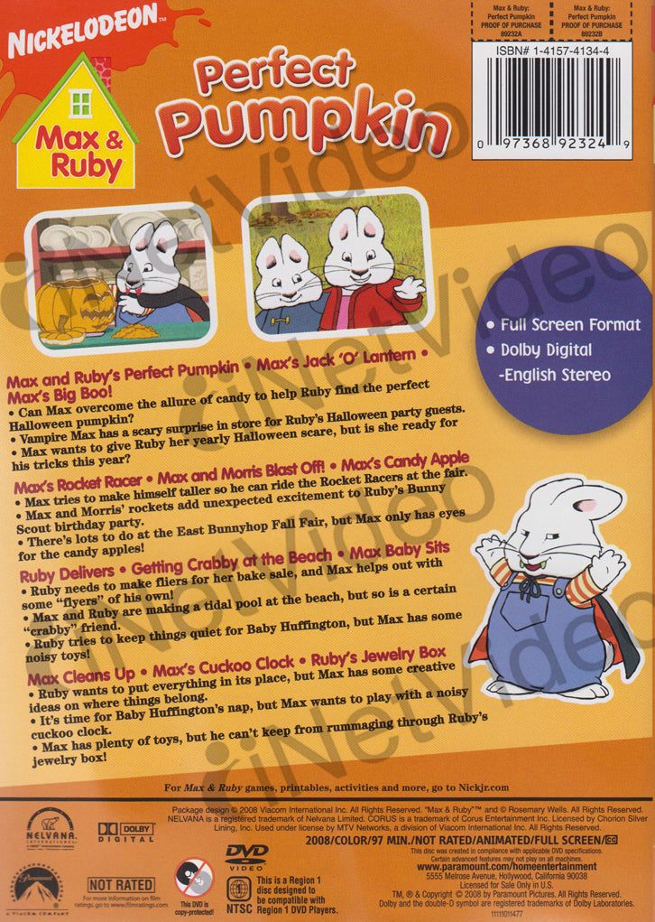 Max and Ruby - Perfect Pumpkin on DVD Movie