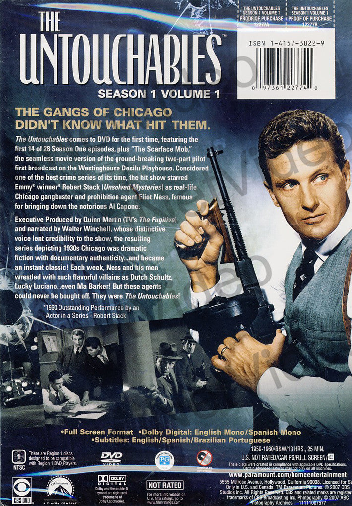 The Untouchables - Season 1, Vol. 1 (Keepcase) on DVD Movie