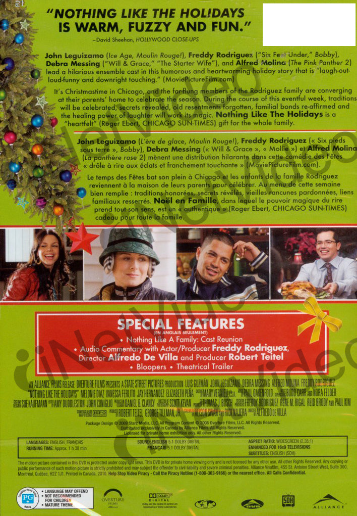 Nothing Like The Holidays on DVD Movie