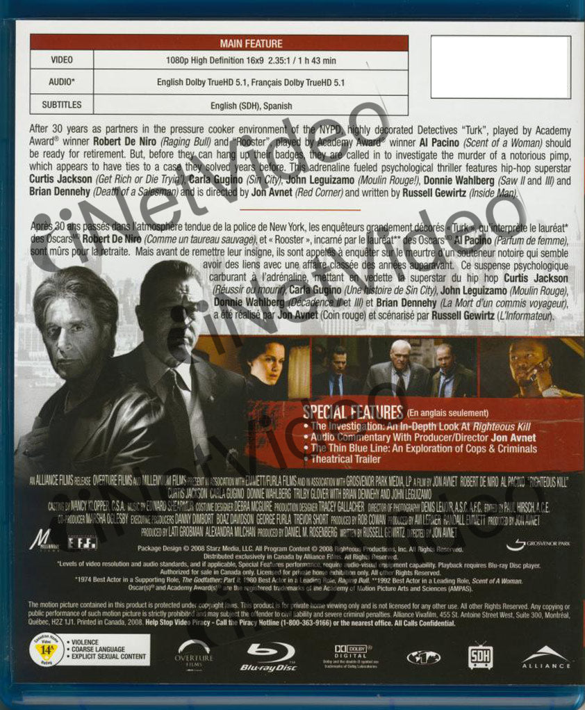 Righteous Kill Dvd
