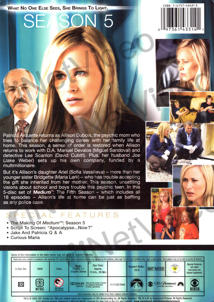 Medium - The Complete Fifth Season (5) (Boxset) on DVD Movie