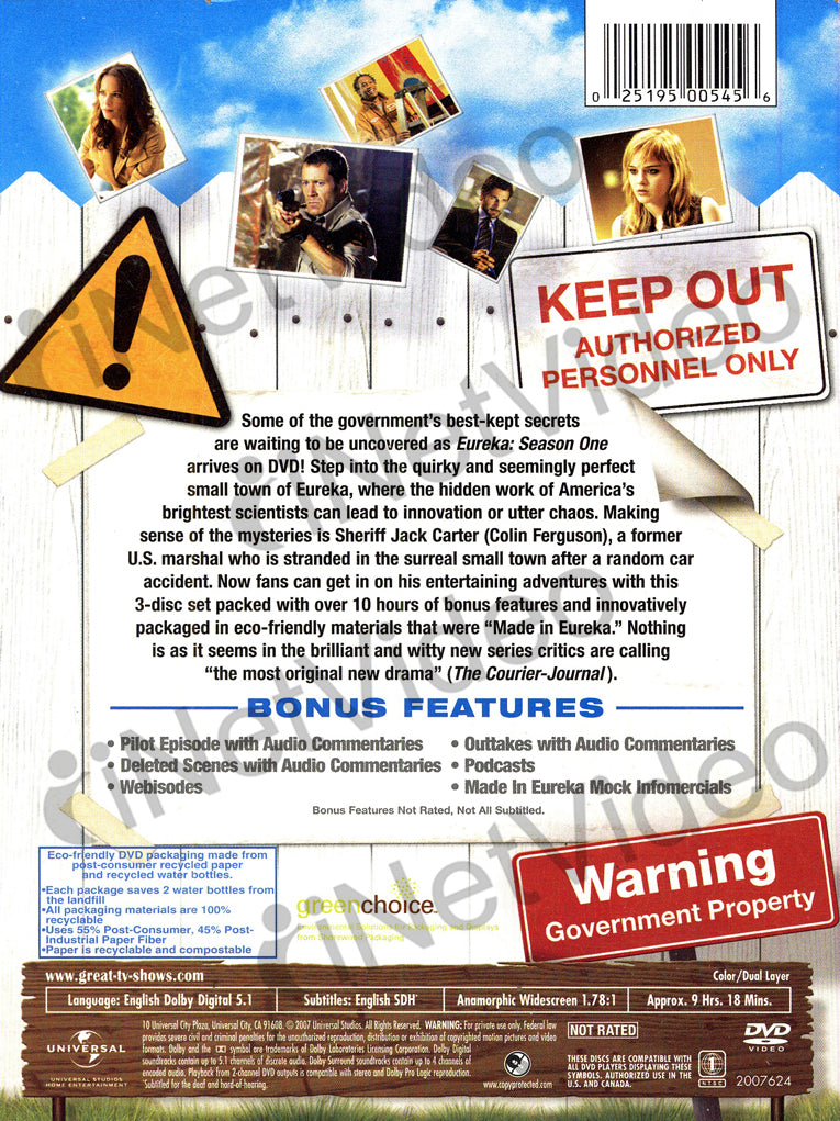 Eureka - Season One (1) (Boxset) on DVD Movie