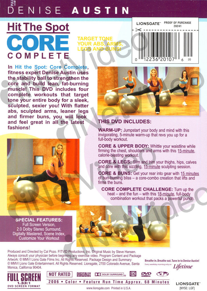 Denise Austin - Hit the Spot - Core Complete (LG) on DVD Movie