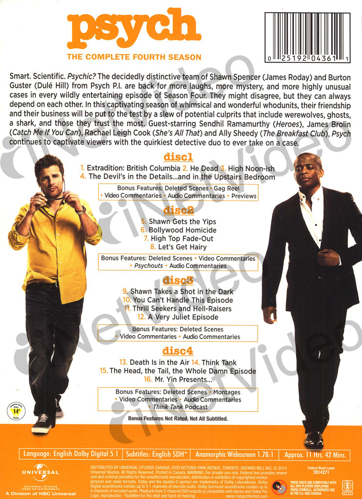 Psych - The Complete Season 4 (Boxset) on DVD Movie