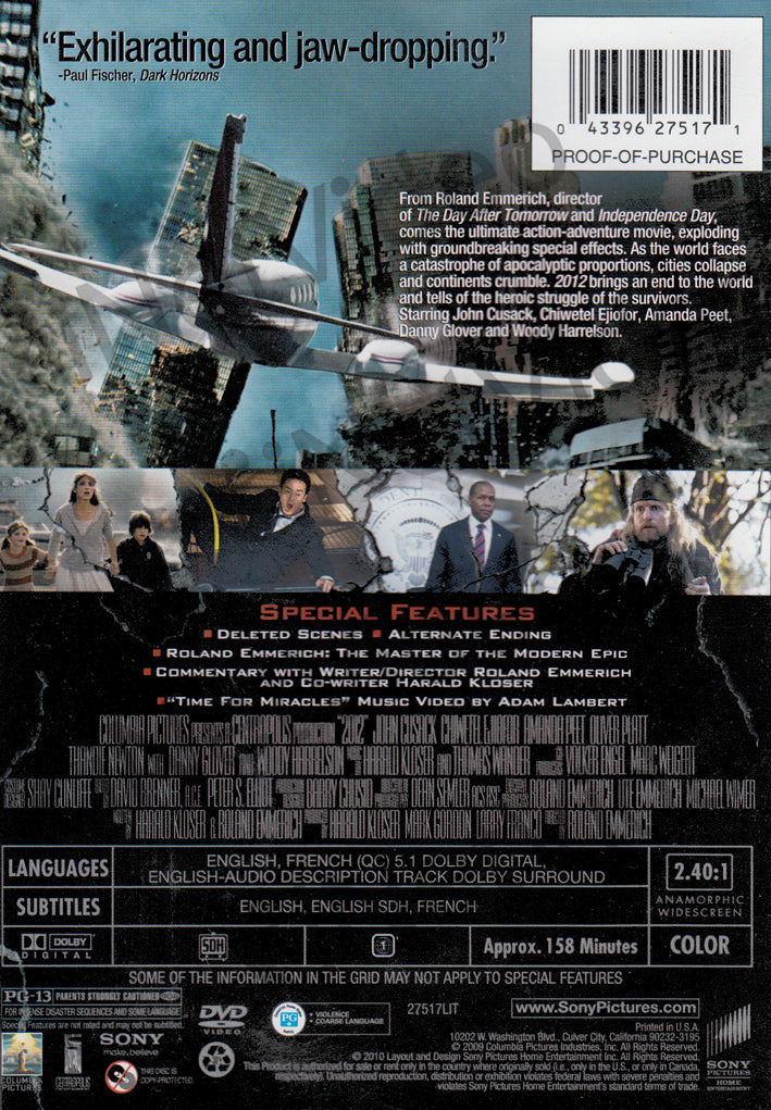 2012 on DVD Movie