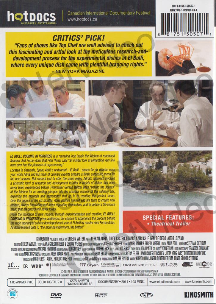 El Bulli - Cooking in Progress on DVD Movie