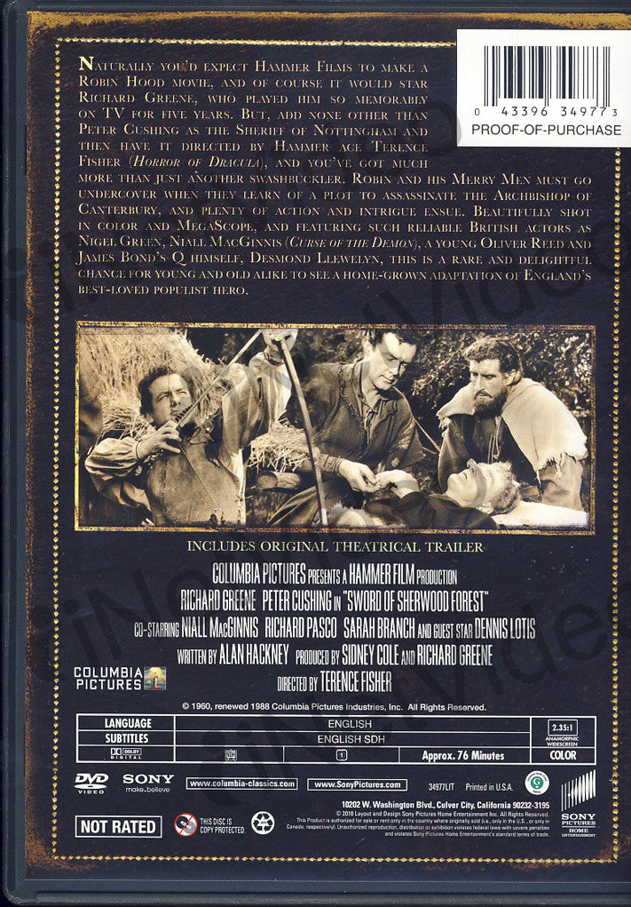 Sword Of Sherwood Forest on DVD Movie