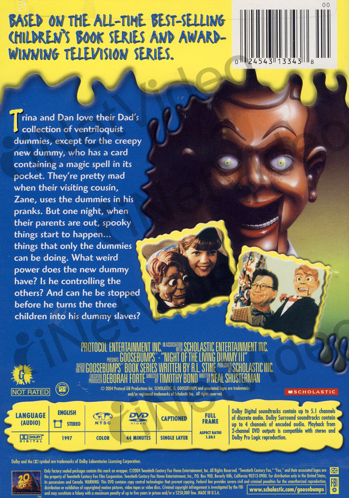 Goosebumps Night Of The Living Dummy Dvd