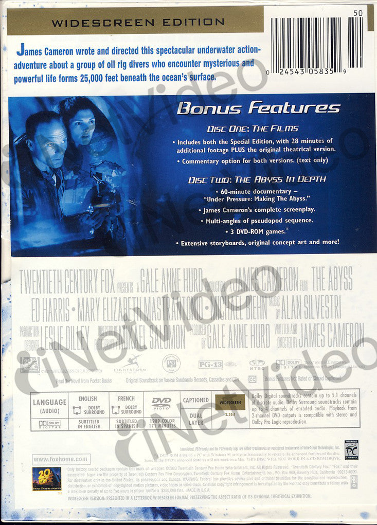 The Abyss (Special 2-Disc Collector s Edition) (White Cover) on DVD Movie