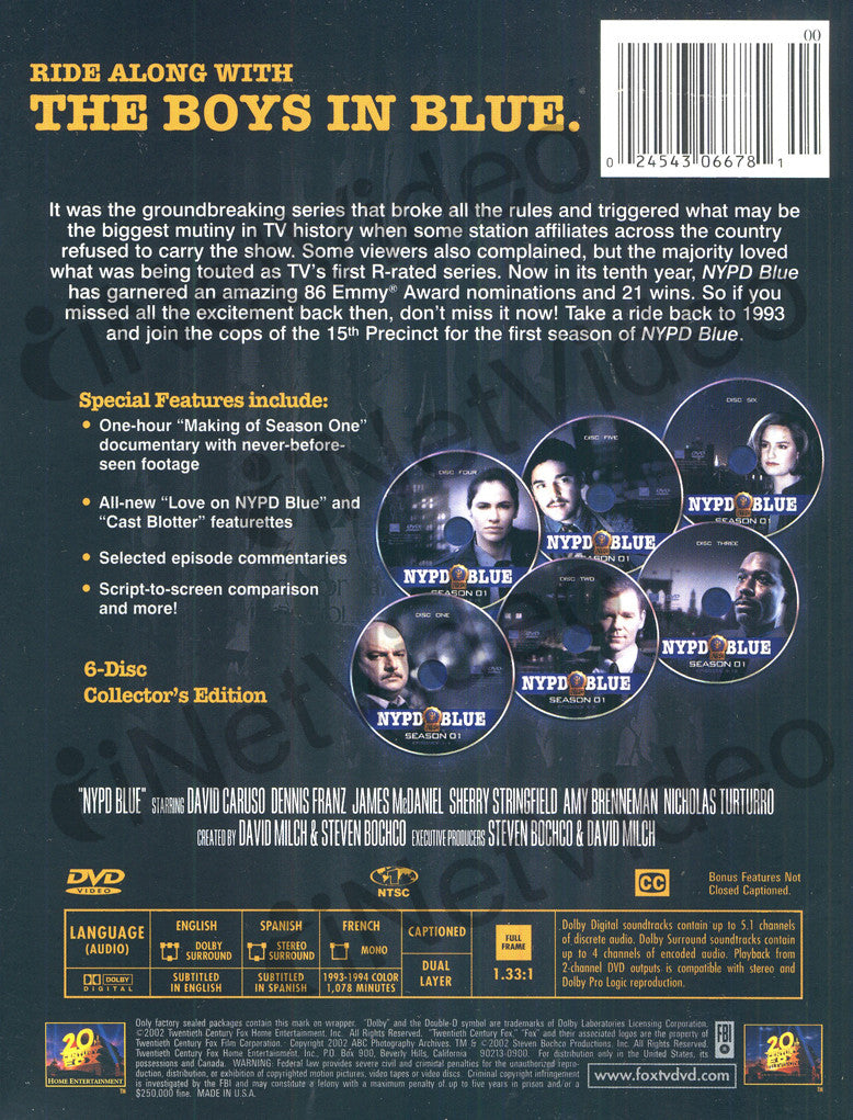 NYPD Blue - Season 1 (Boxset) on DVD Movie