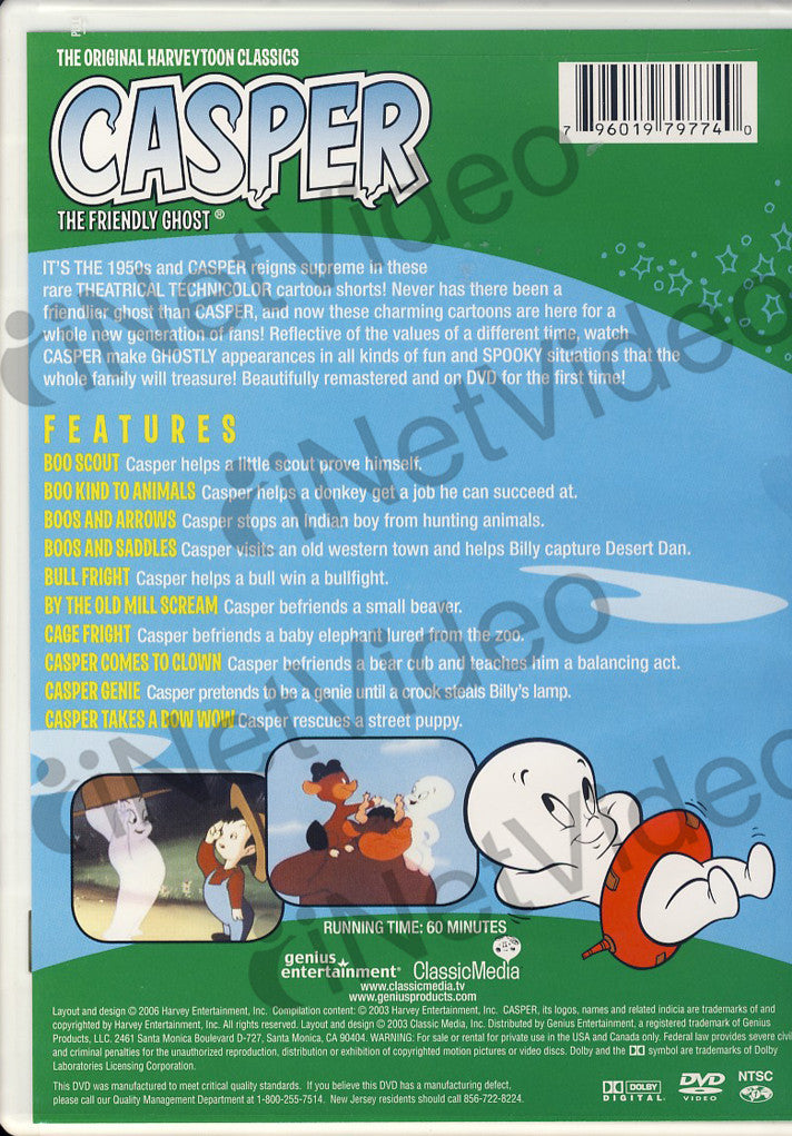 Casper The Friendly Ghost - BY THE OLD MILL SCREAM on DVD Movie