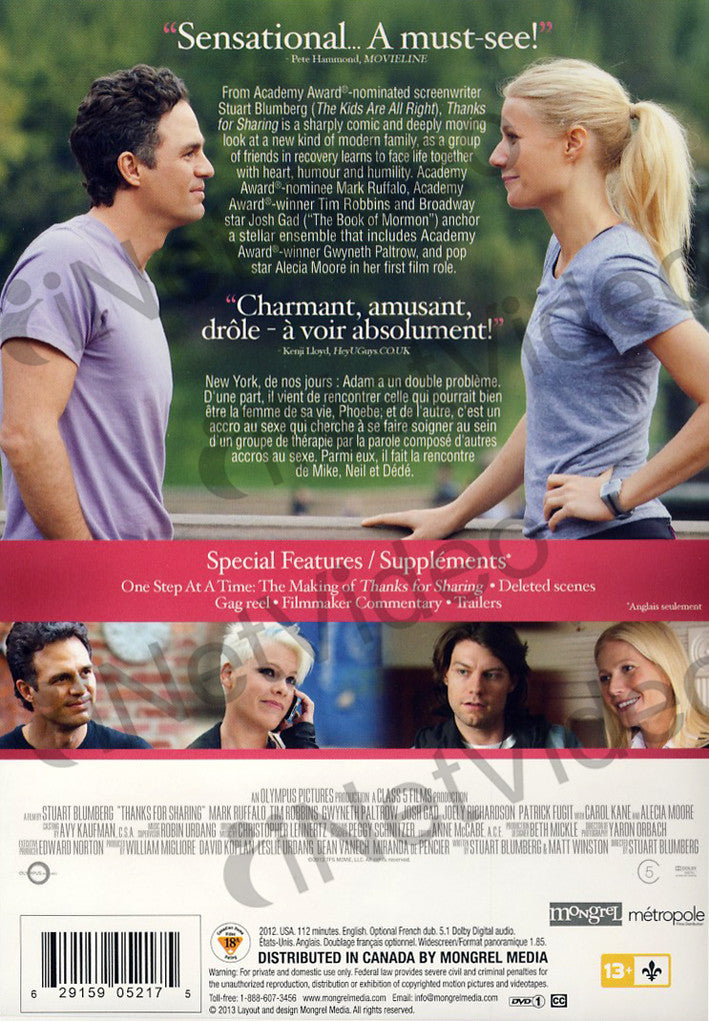 Thanks for Sharing (Bilingual) on DVD Movie