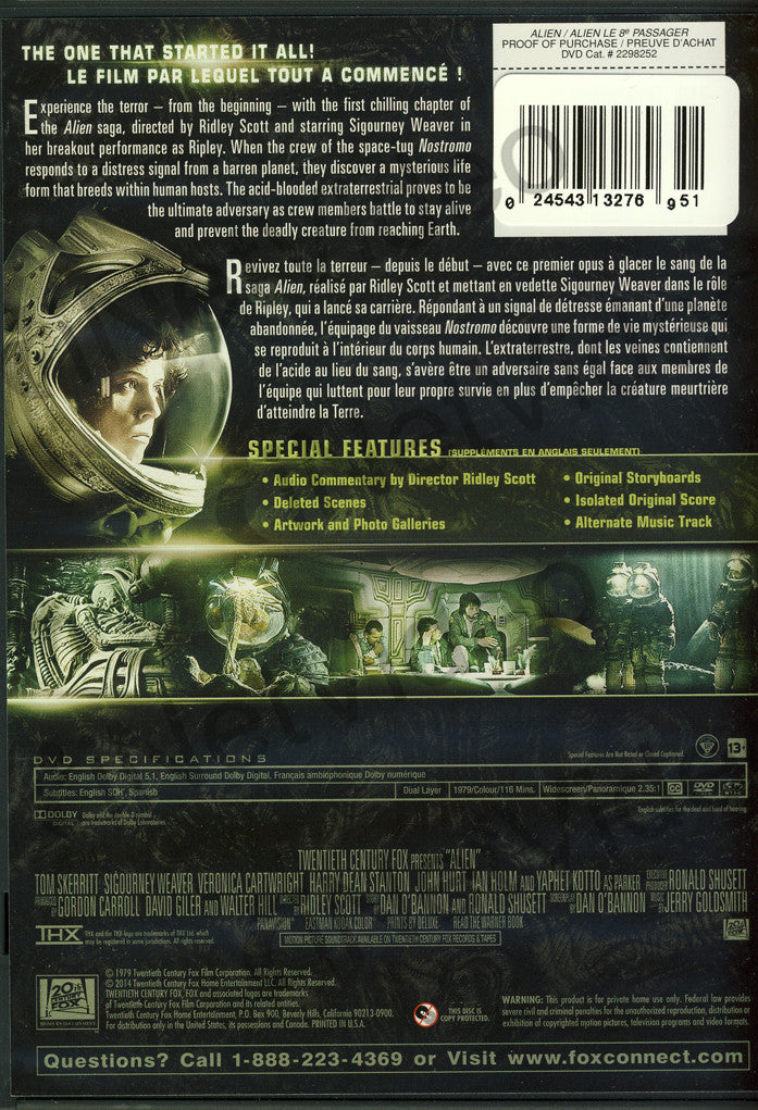 Alien (Bilingual) on DVD Movie