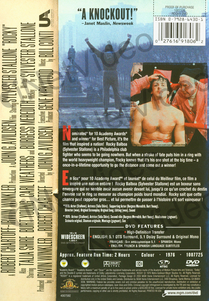 Rocky 1 Dvd Cover
