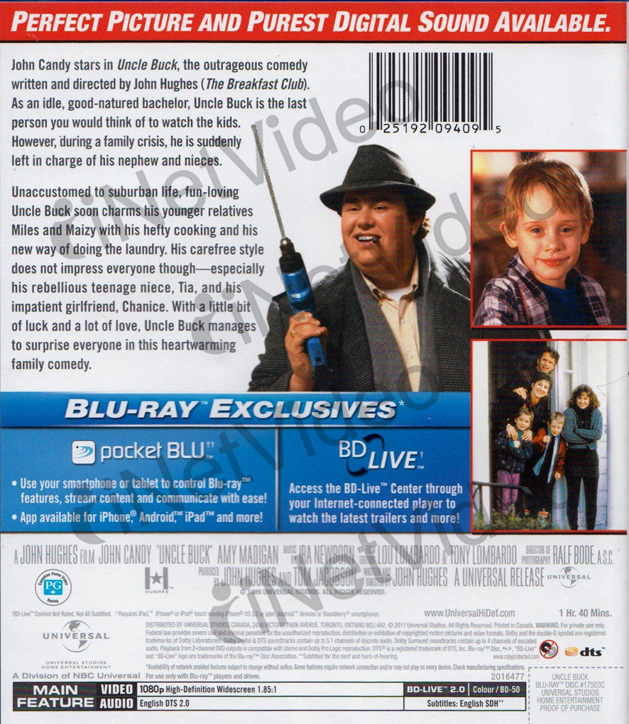 Uncle Buck (Blu-ray) on BLU-RAY Movie