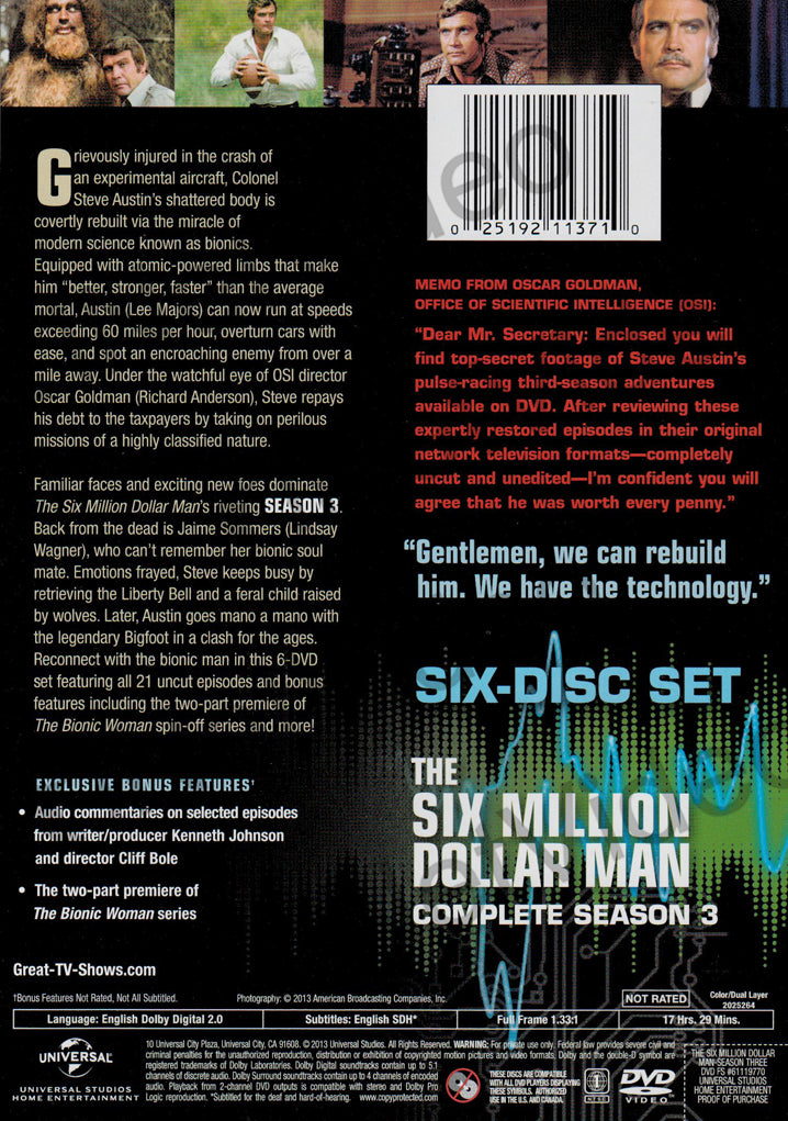 Six Million Dollar Man Dvd