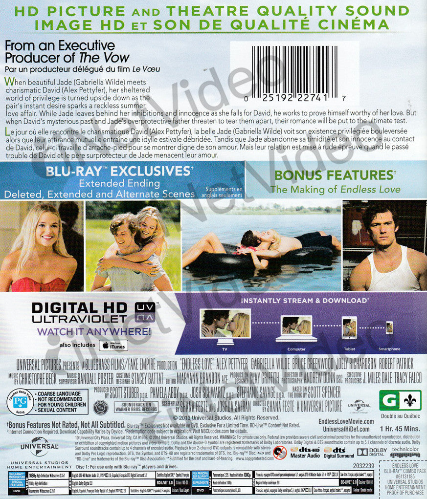 Endless Love [Blu-ray + DVD + UltraViolet] on BLU-RAY Movie