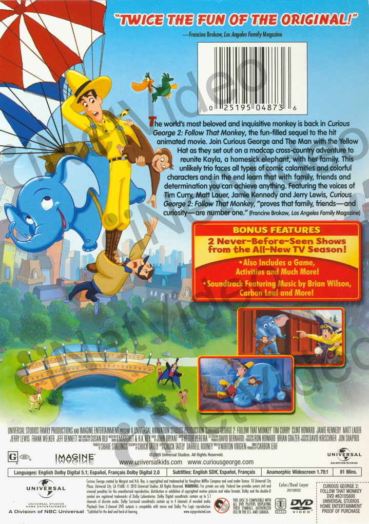 Curious George 2 Dvd