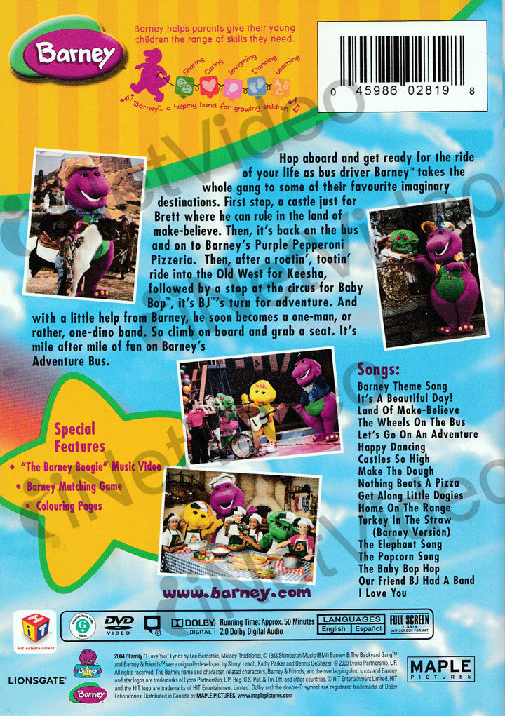 Barney s Adventure Bus (Maple Version) on DVD Movie