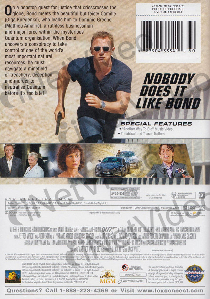 Quantum Of Solace Blu Ray Cover