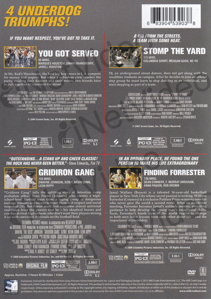 You Got Served / Stomp The Yard / Gridiron Gang / Finding Forrester (4 ...