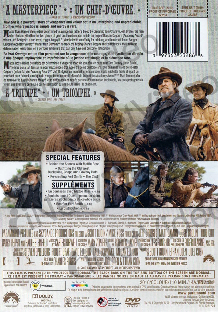 True Grit 2010 Dvd
