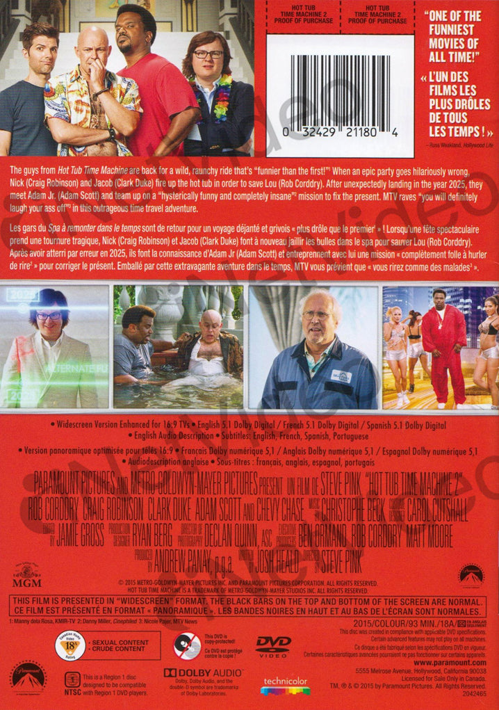 Hot Tub Time Machine 2 (Bilingual) on DVD Movie