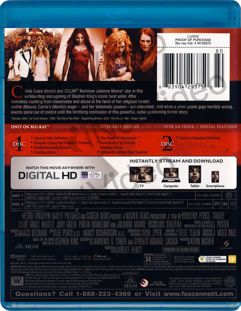 Carrie (Blu-ray + DVD + Digital HD) (Blu-ray) on BLU-RAY Movie