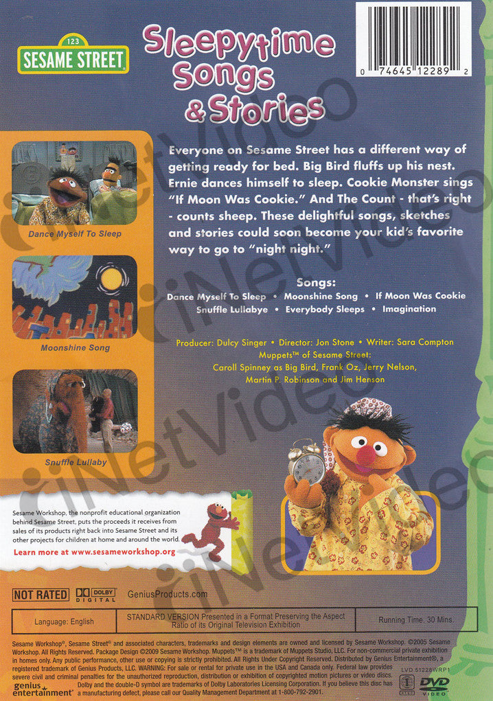 Sesame Street Sleepytime Songs And Stories Dvd