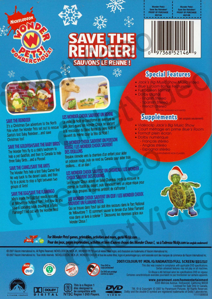 Wonder Pets Save The Reindeer Dvd
