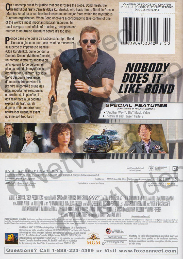 Quantum Of Solace Dvd Cover