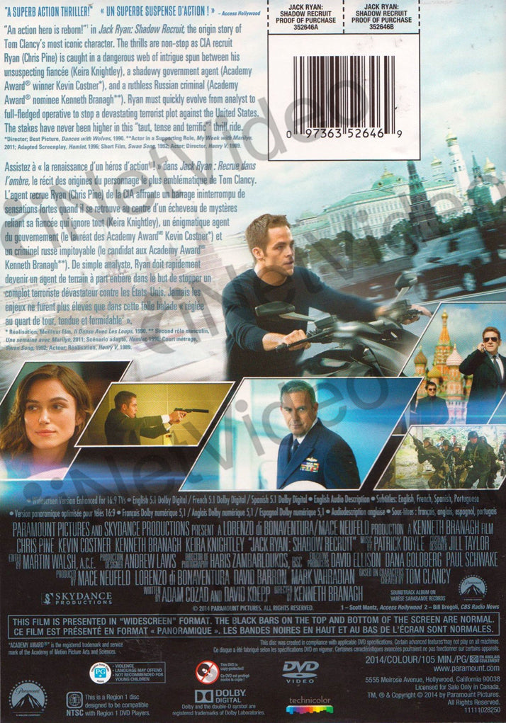 Jack Ryan Shadow Recruit Dvd Cover