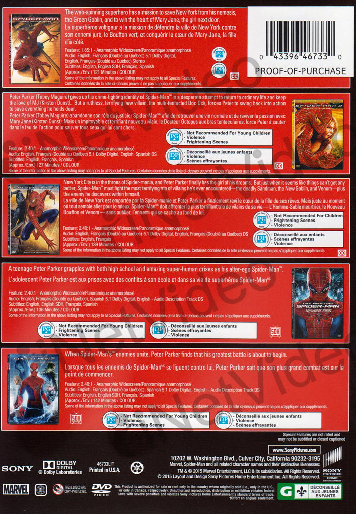 Spider-Man: Five Movie Collection (Spider-Man 1-3 / The Amazing Spider ...