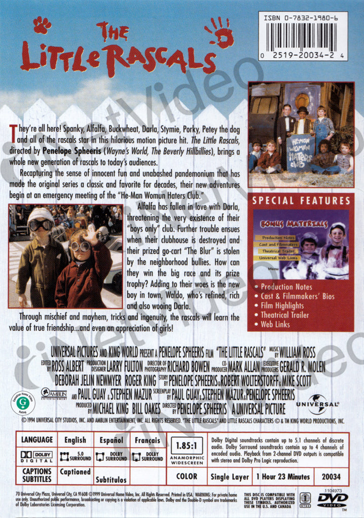 The Little Rascals on DVD Movie