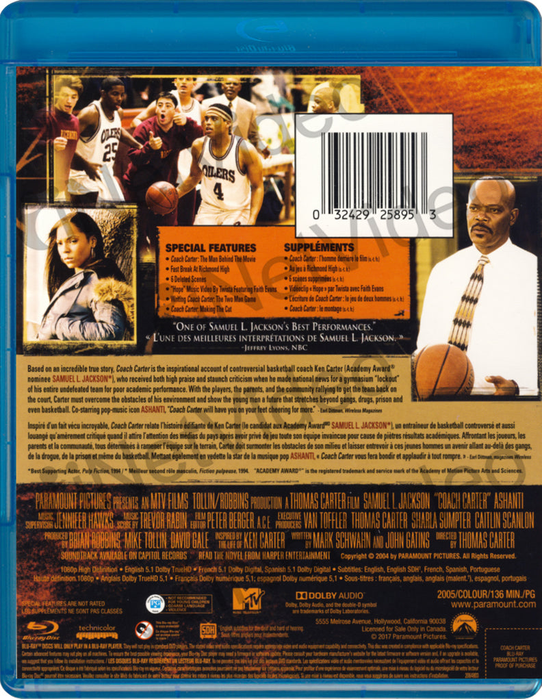Coach Carter (Blu-ray) (Paramout) (Bilingual) on BLU-RAY Movie