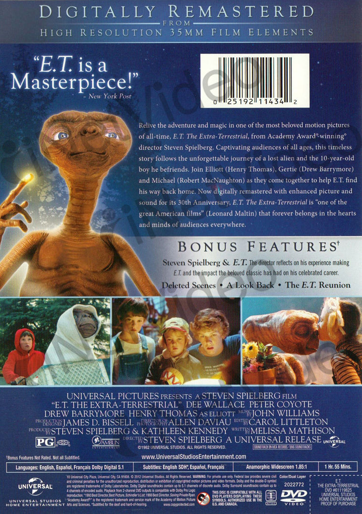 E.T. The Extra-Terrestrial (Anniversary Edition) on DVD Movie