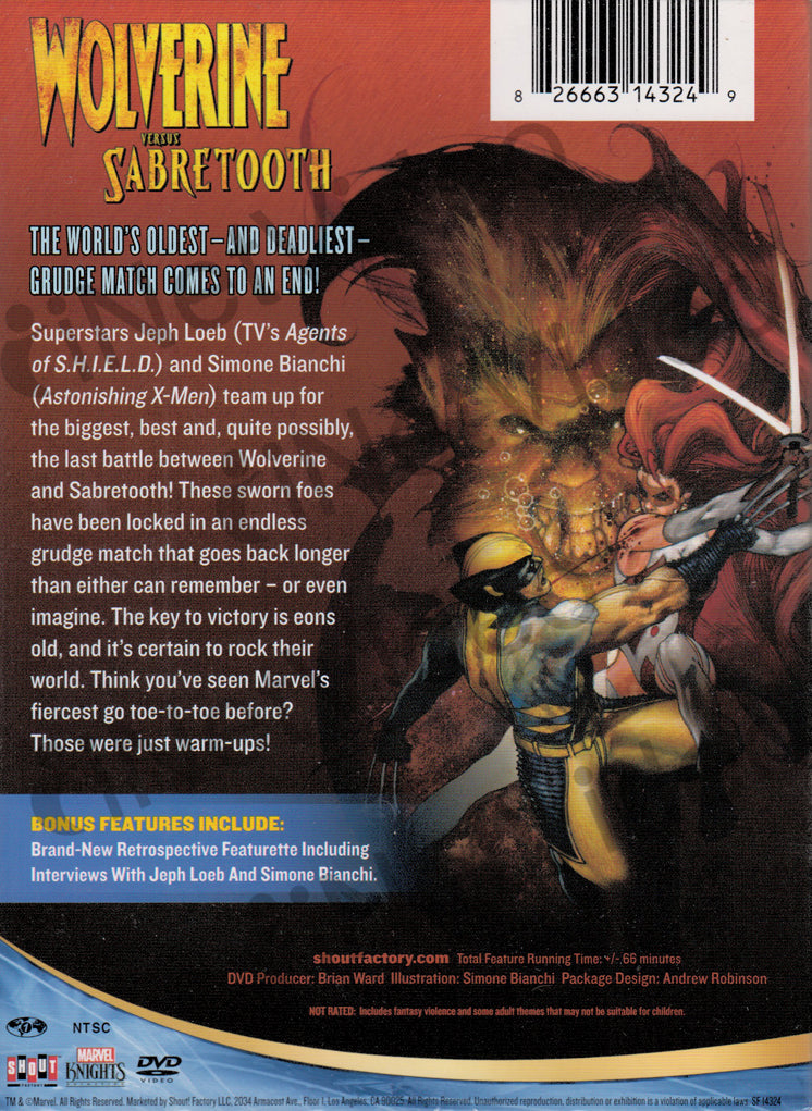 Wolverine VS. Sabretooth (Marvel Knights) on DVD Movie