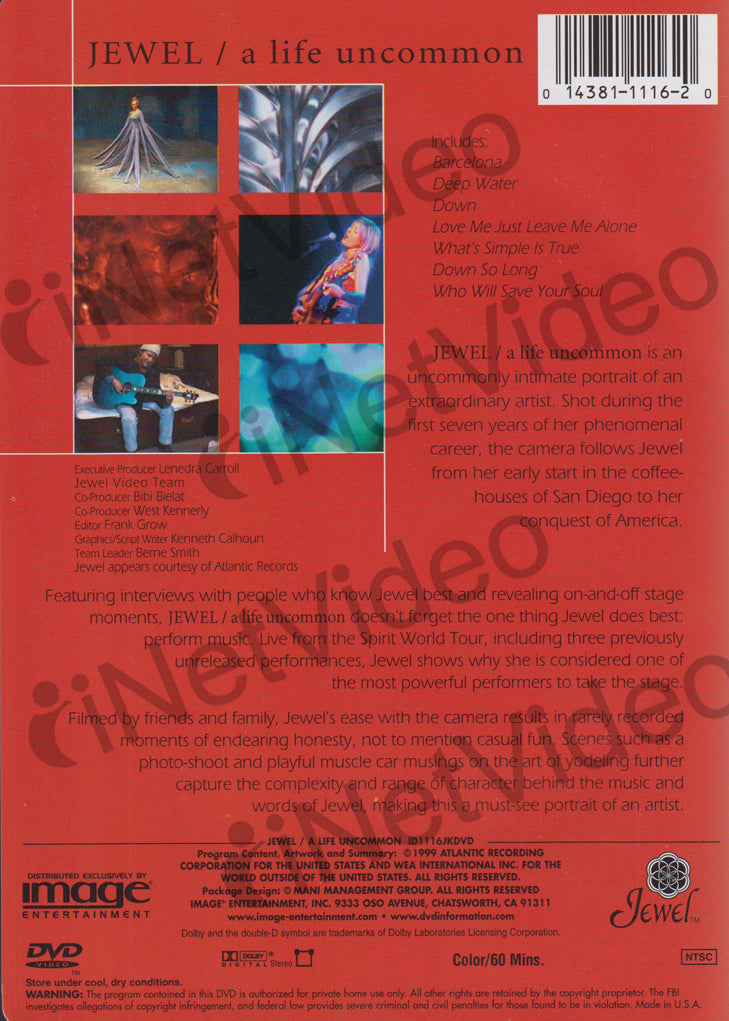 Jewel - A Life Uncommon on DVD Movie